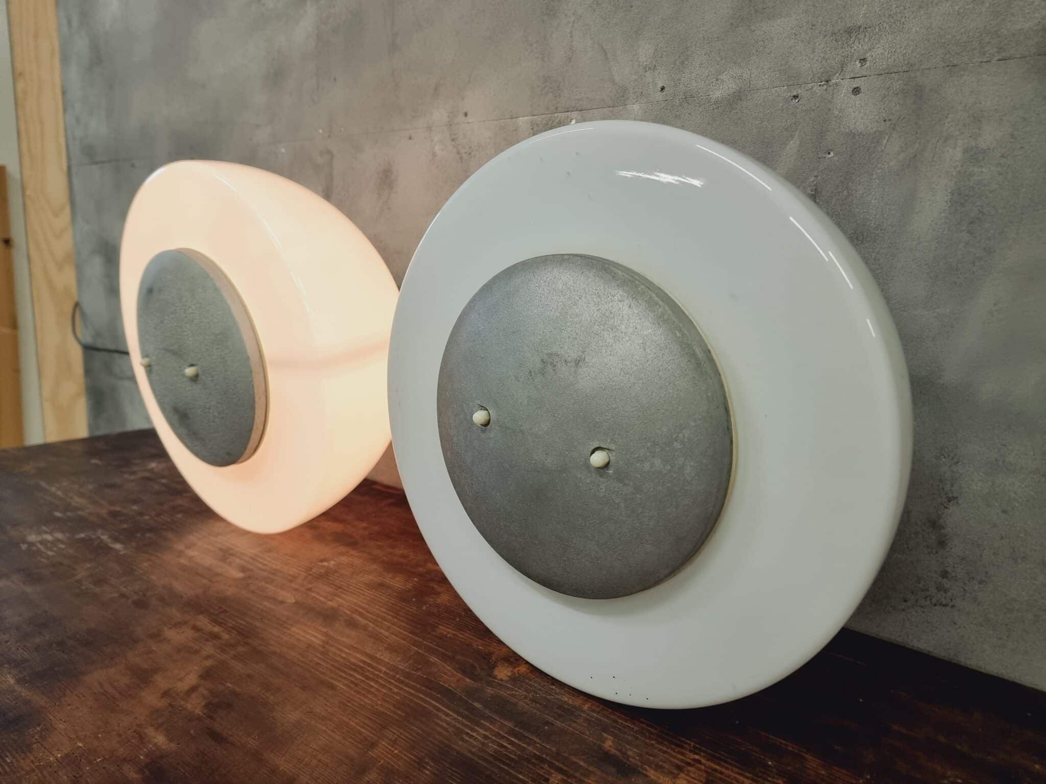 Set of 2 vintage opaline street lamps Raak Amsterdam - Bellepast ...