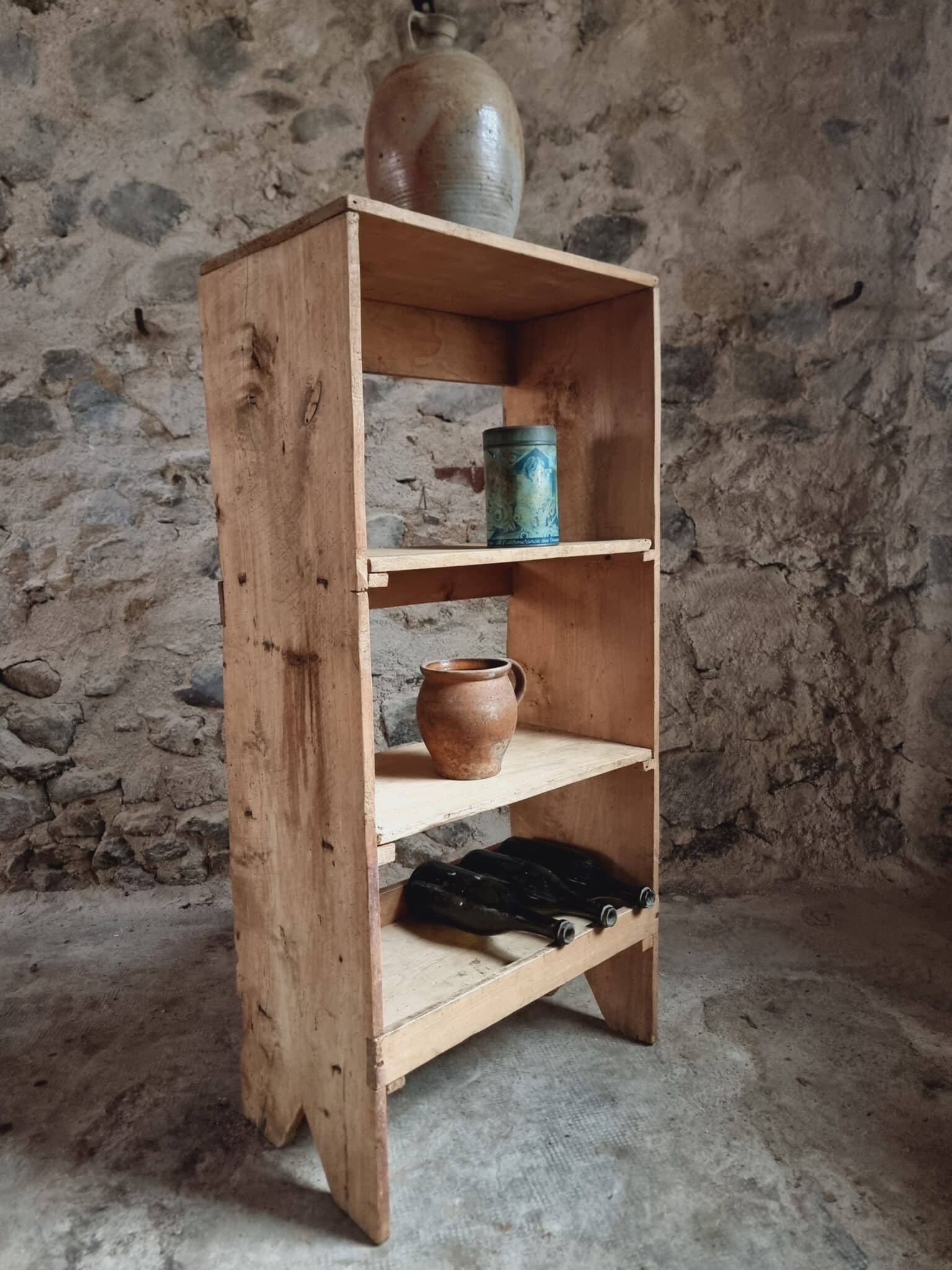 Antique French Poplar Shoe Rack – Rustic Shelving Unit circa 1900 ...