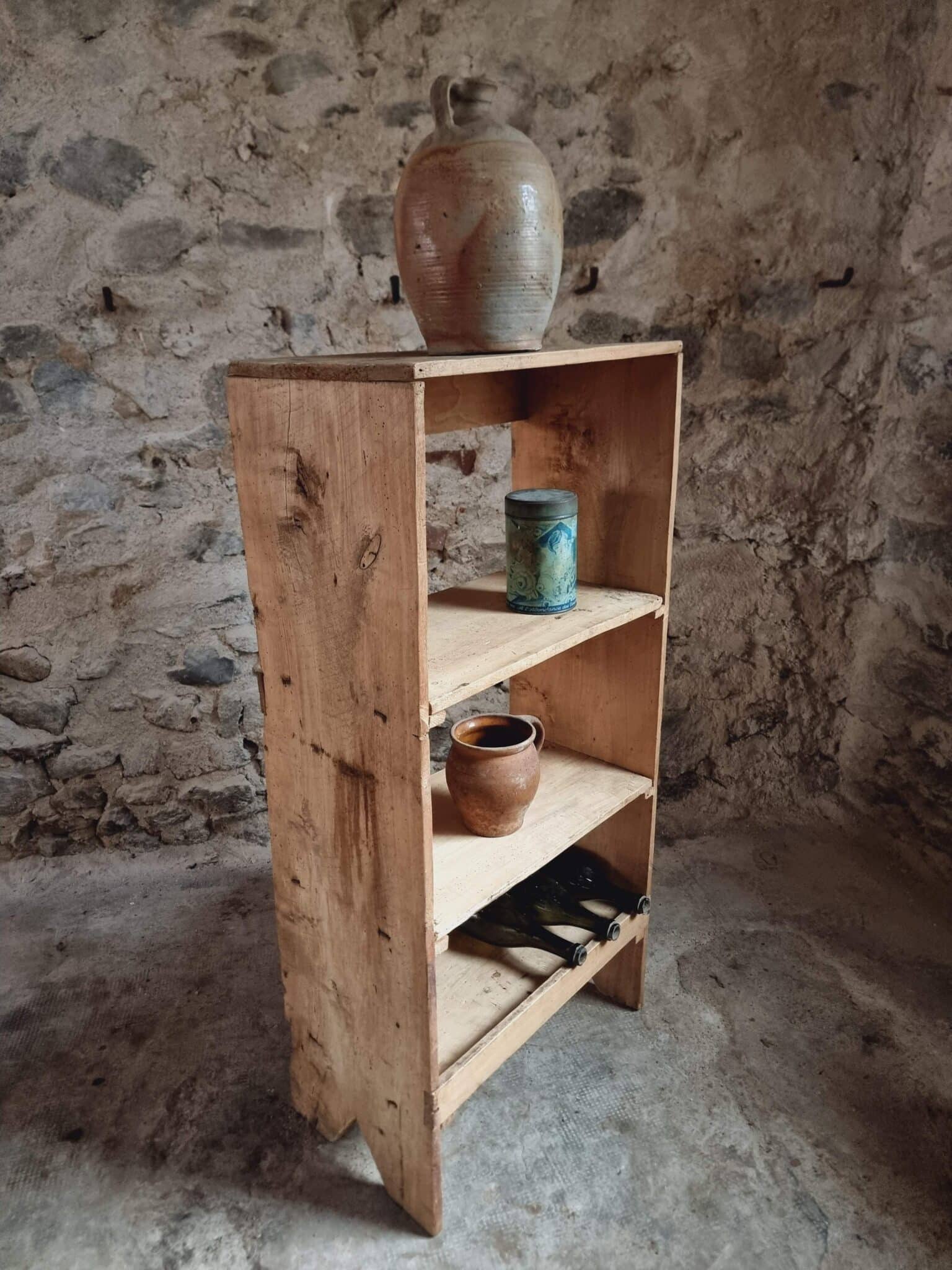 Antique French Poplar Shoe Rack – Rustic Shelving Unit circa 1900 ...