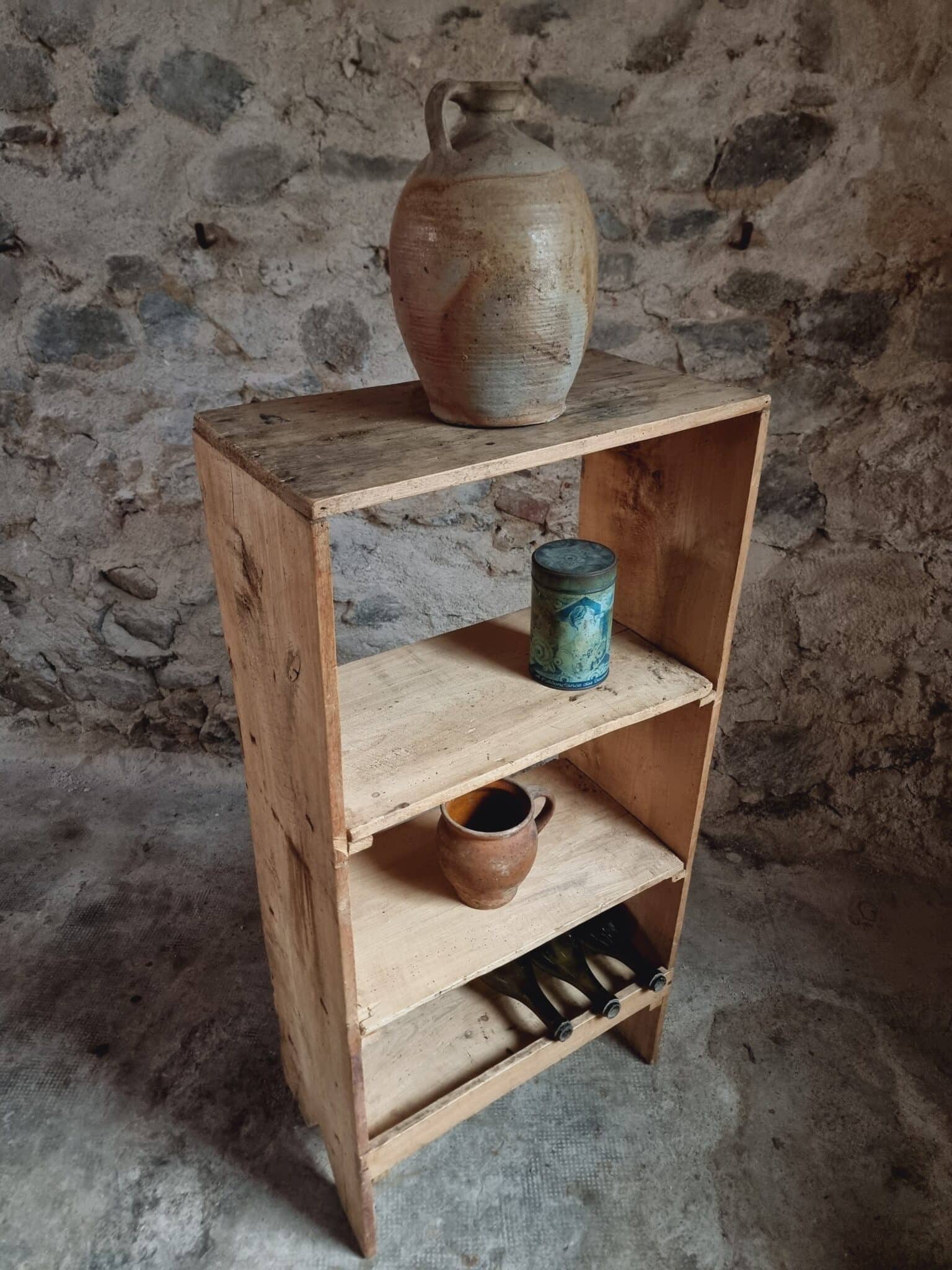 Antique French Poplar Shoe Rack – Rustic Shelving Unit circa 1900 ...