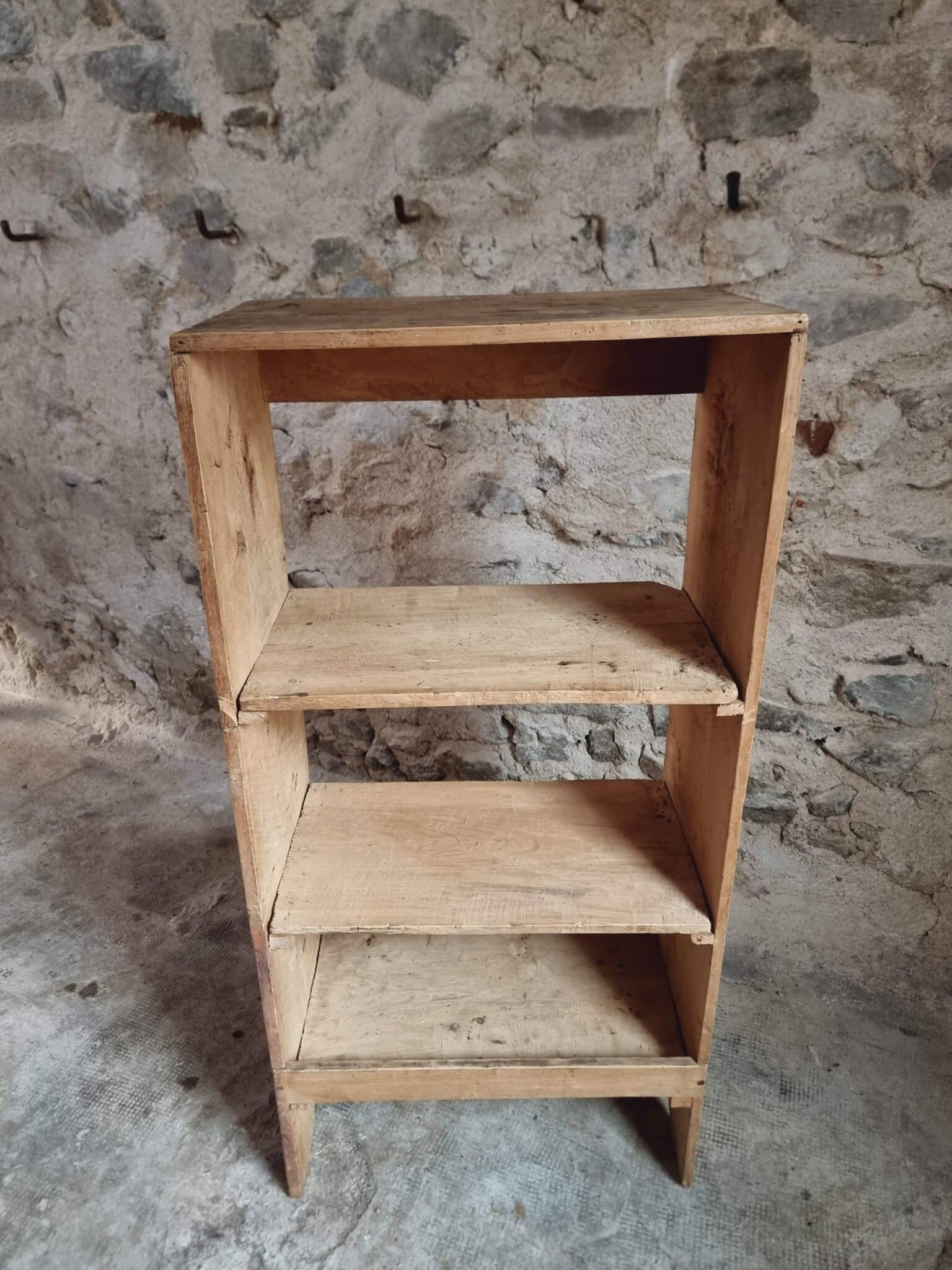 Antique French Poplar Shoe Rack – Rustic Shelving Unit circa 1900 ...
