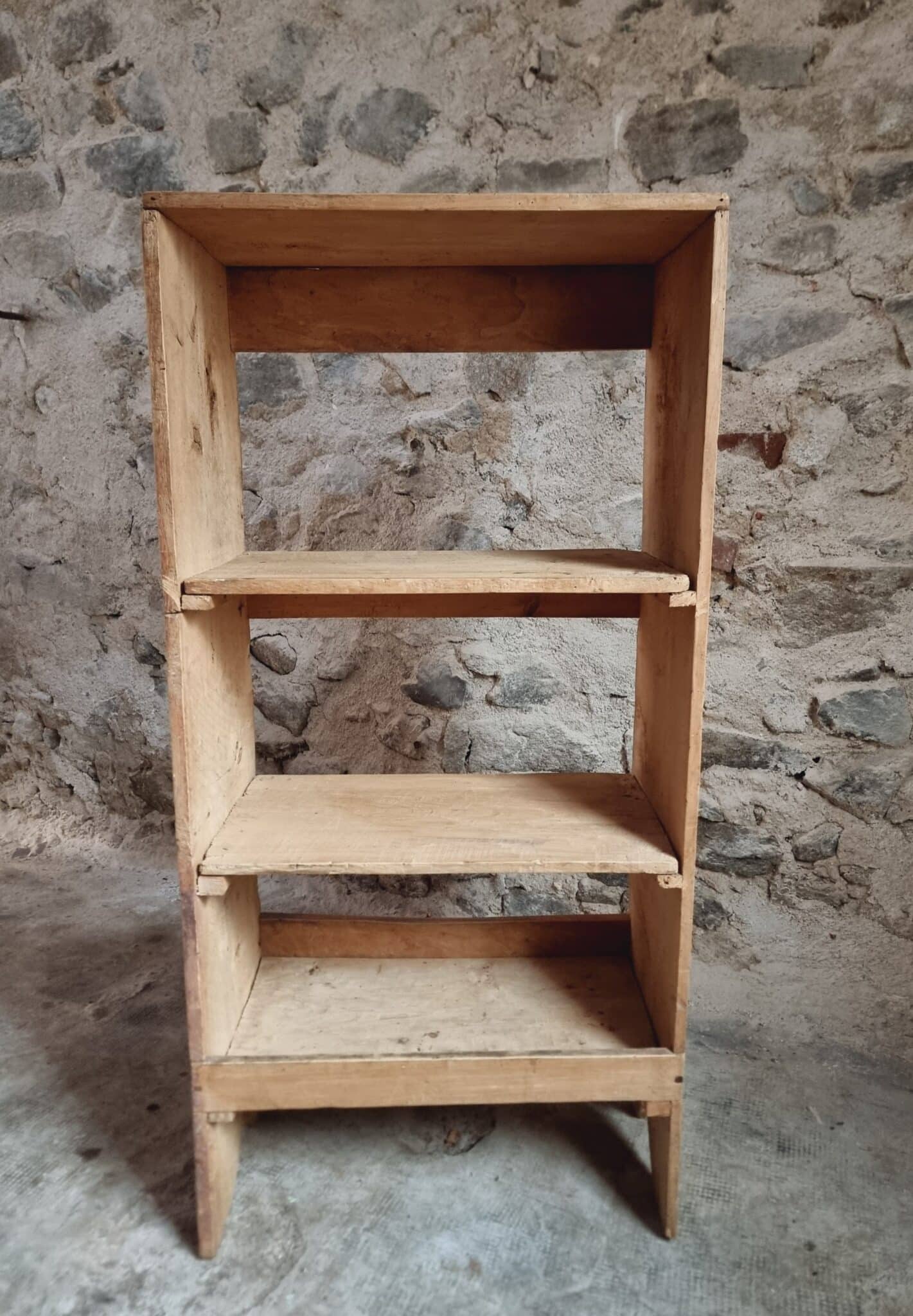 Antique French Poplar Shoe Rack – Rustic Shelving Unit circa 1900 ...