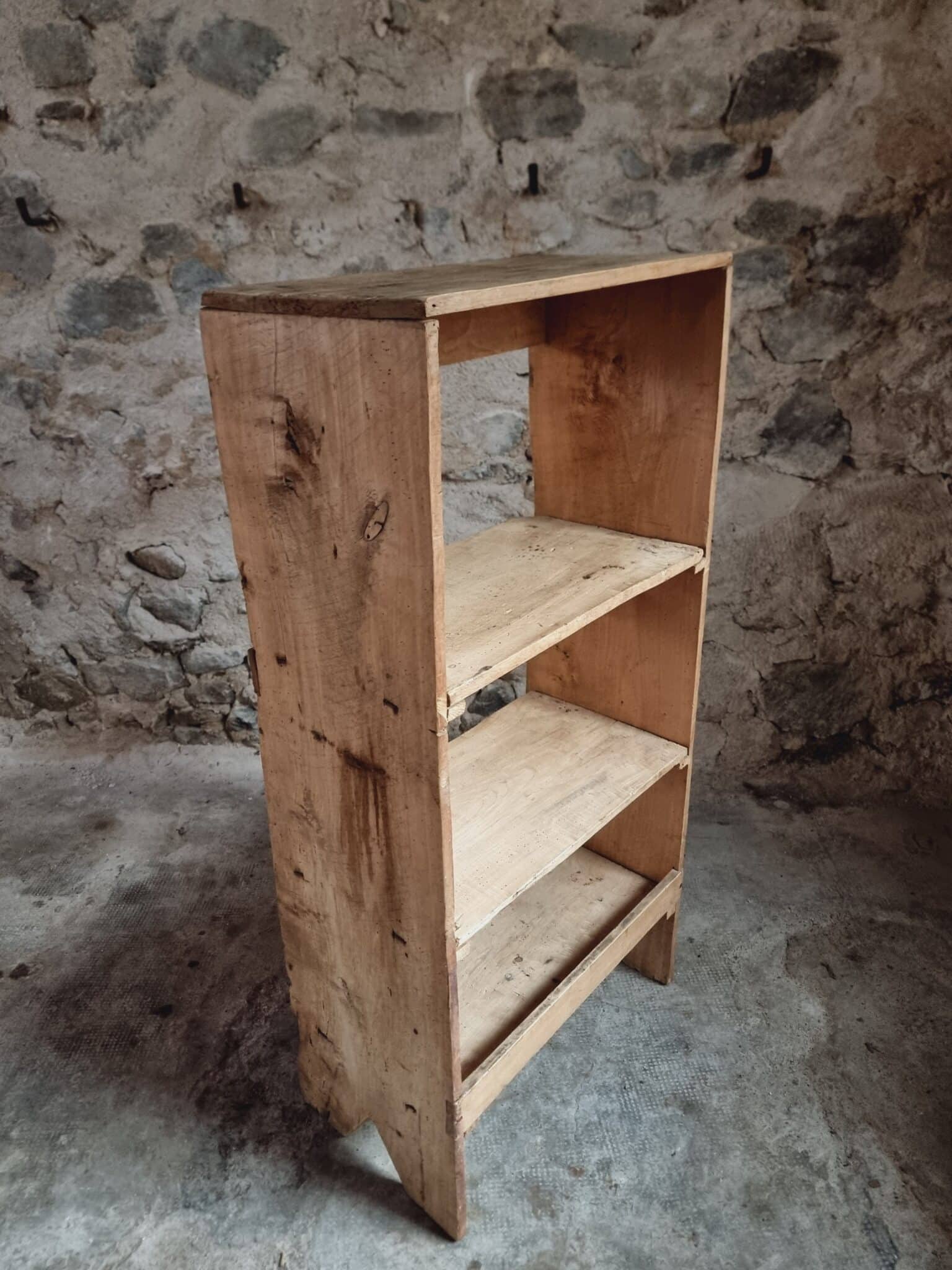 Antique French Poplar Shoe Rack – Rustic Shelving Unit circa 1900 ...
