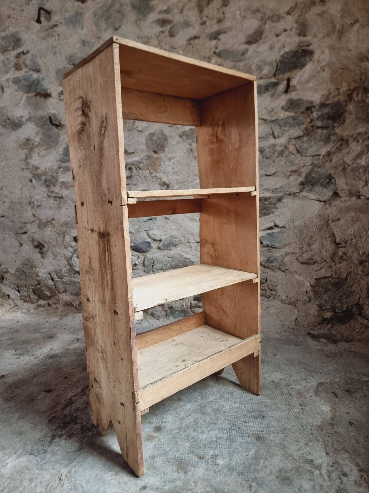 Antique French Poplar Shoe Rack – Rustic Shelving Unit circa 1900 ...