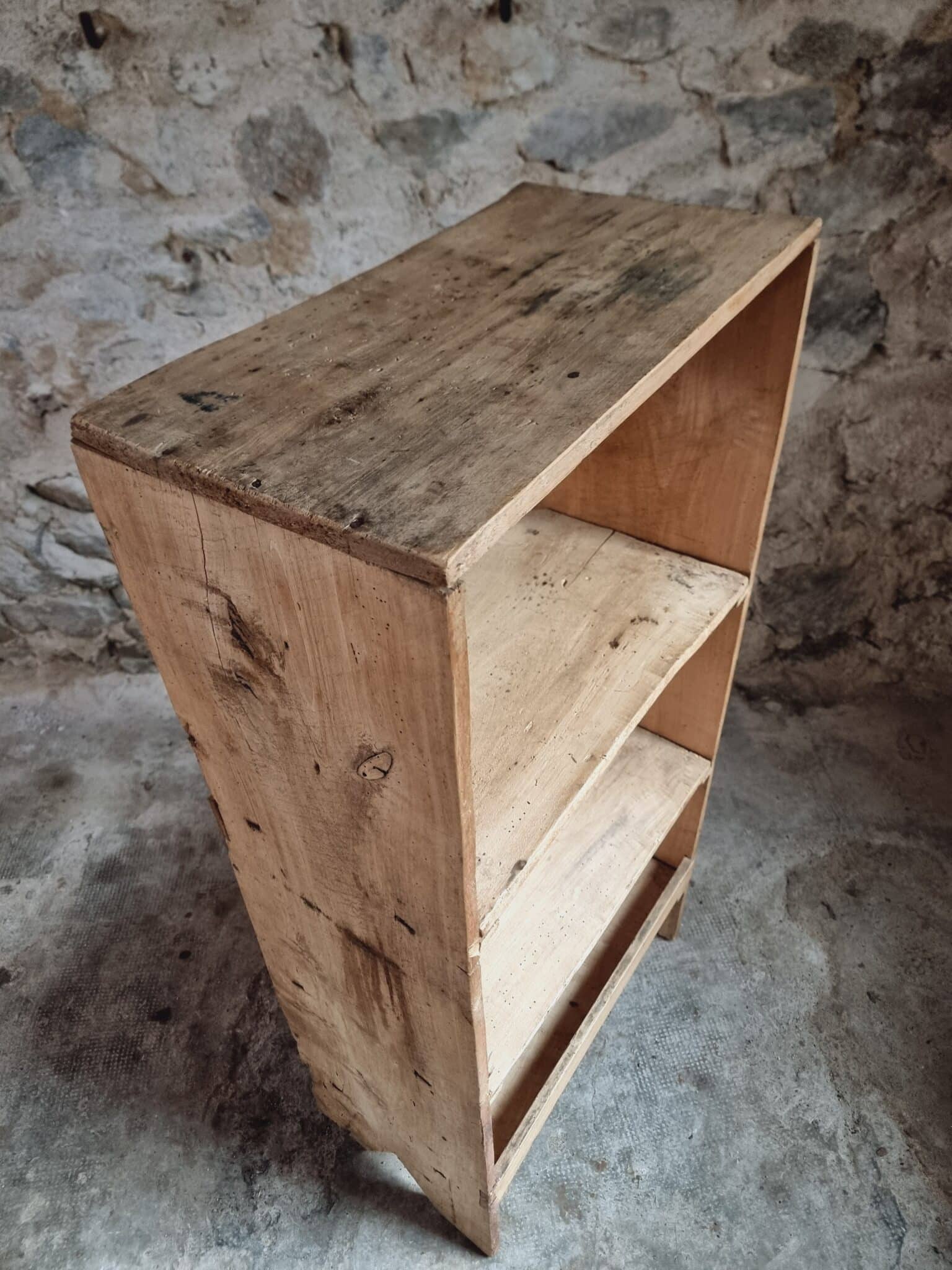 Antique French Poplar Shoe Rack – Rustic Shelving Unit circa 1900 ...