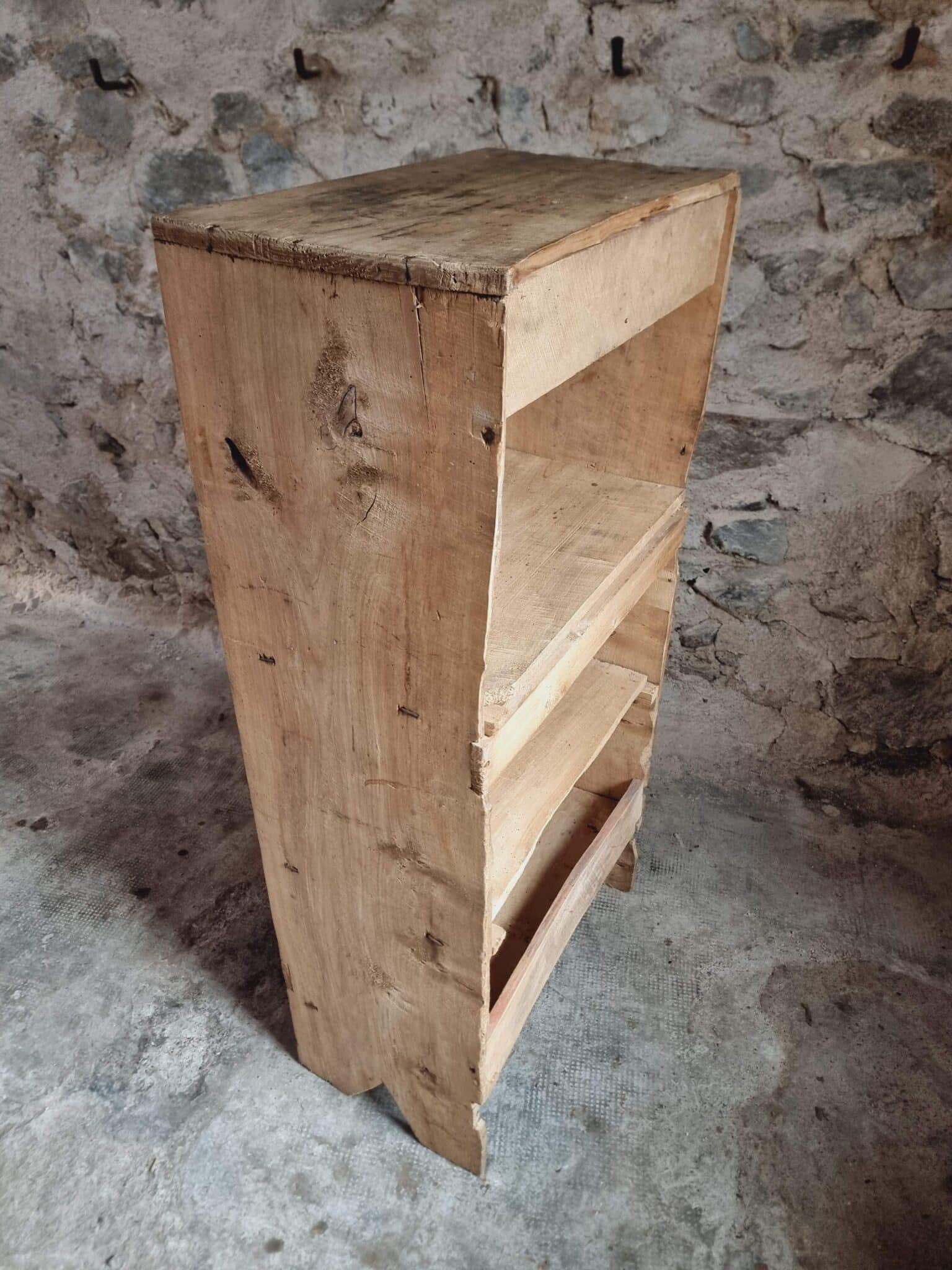 Antique French Poplar Shoe Rack – Rustic Shelving Unit circa 1900 ...