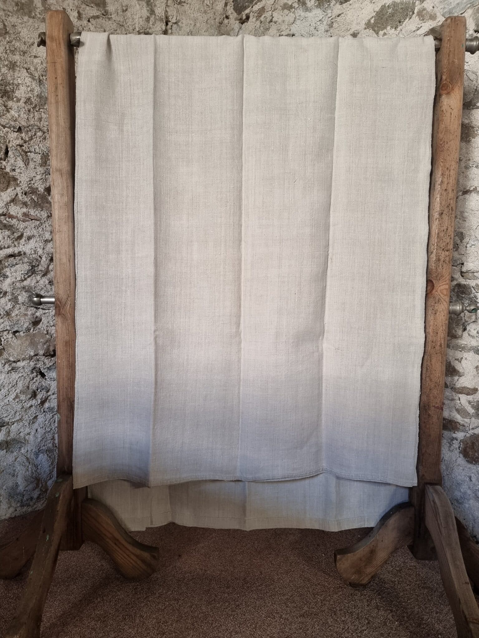 Antique French Linen Sheet – 19th Century Handwoven Natural Hemp Linen ...