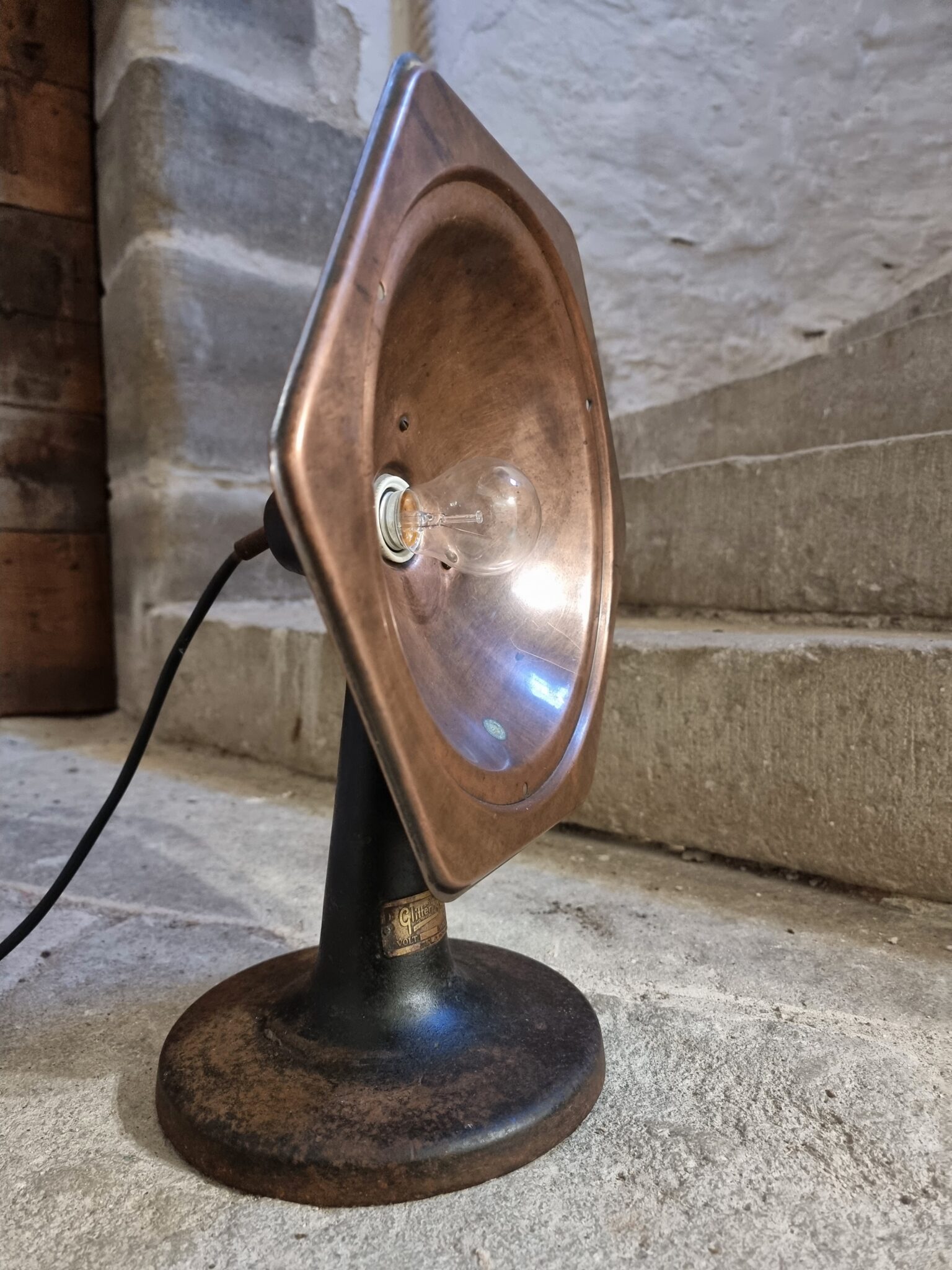 Vintage Industrial Table Lamp “Glittering Glow” – Made in Holland ...