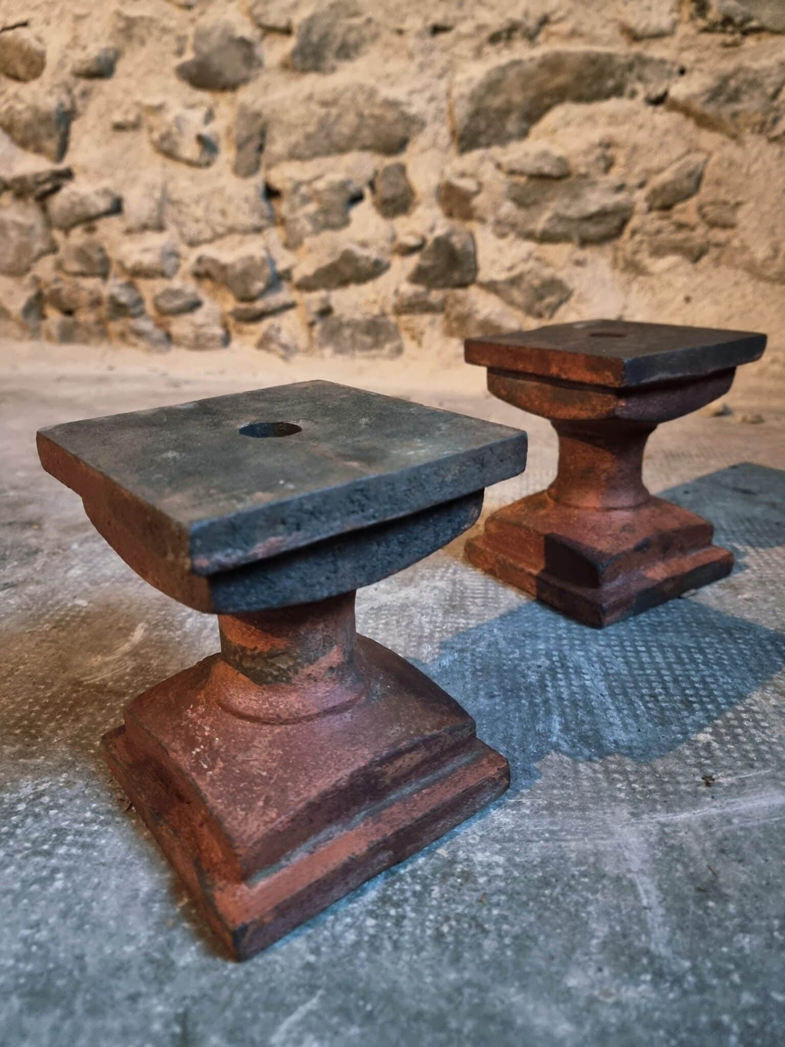 Antique Cast Iron Architectural Bases – Pair (Late 19th Early 20th ...